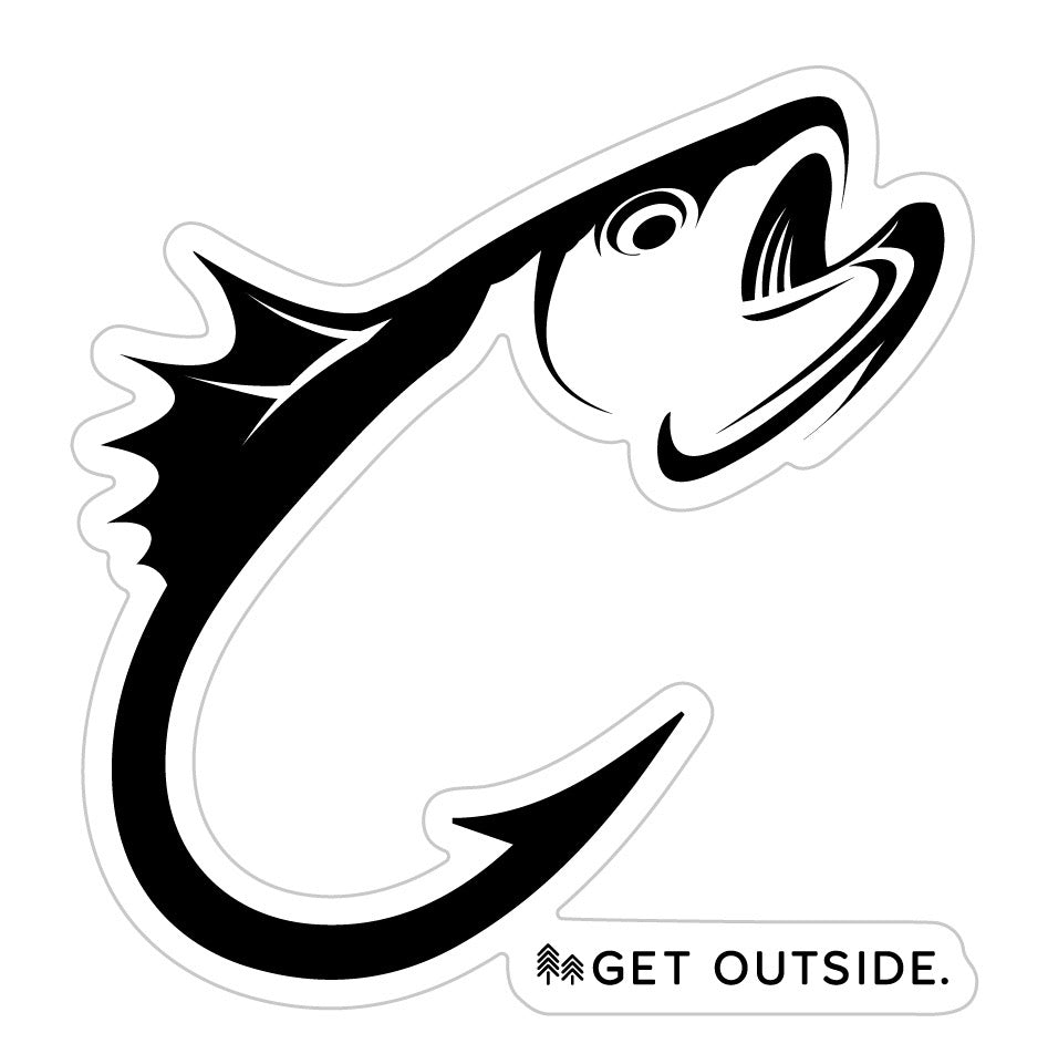 HOOK EM’ STICKER – GET OUTSIDE. clothing co.